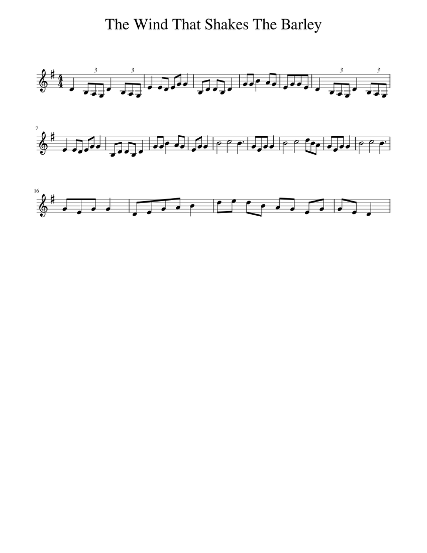 The Wind That Shakes The Barley Sheet music for Piano (Solo ...