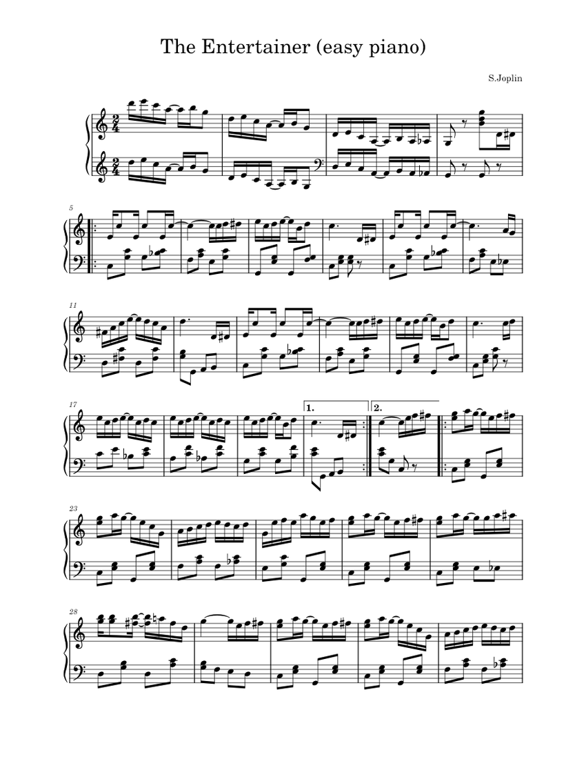 The entertainer – Scott Joplin The Entertainer - Scott Joplin (easy ...