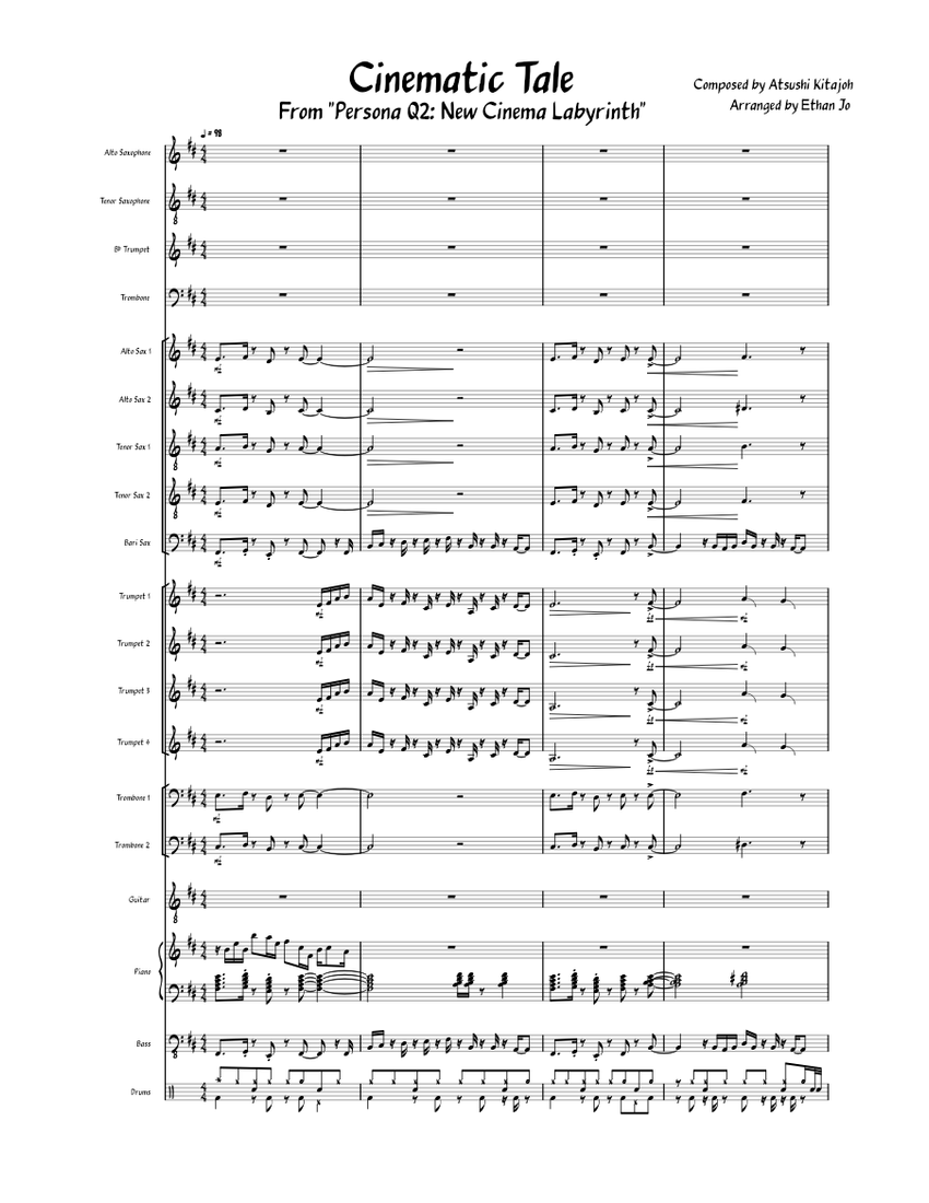 Cinematic Tale – Atsushi Kitajoh Cinematic Tale Sheet music for Piano ...