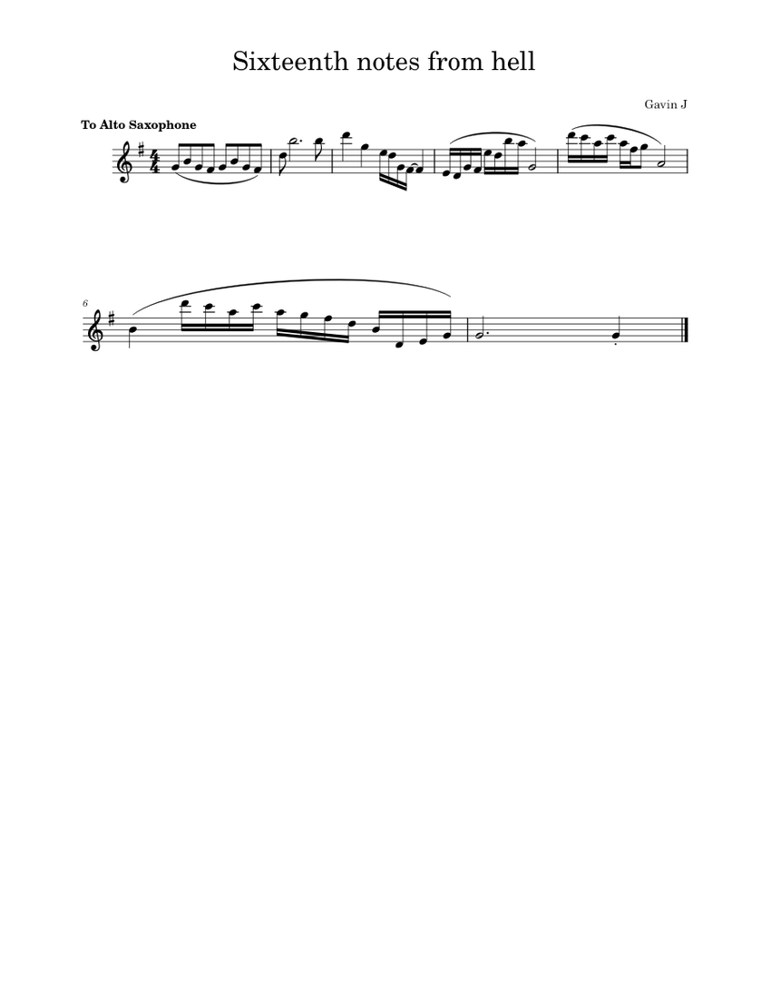16th notes from hell Sheet music for Piano (Solo) Easy | Musescore.com