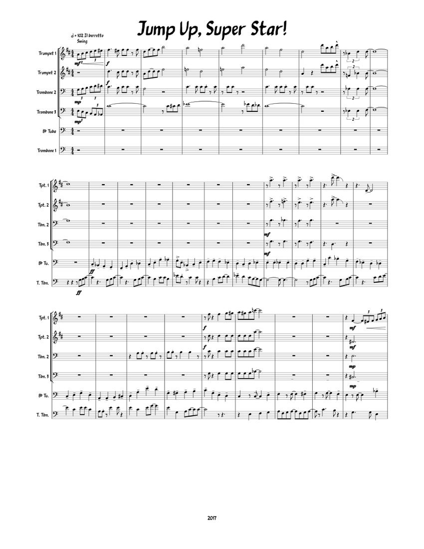 Jump Up, Super Star! Sheet music for Trombone, Tuba, Trumpet other ...