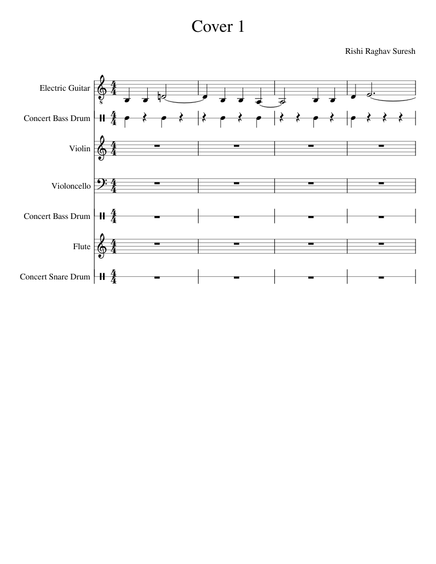 Mission Impossible Theme Sheet Music For Flute Snare Drum Violin
