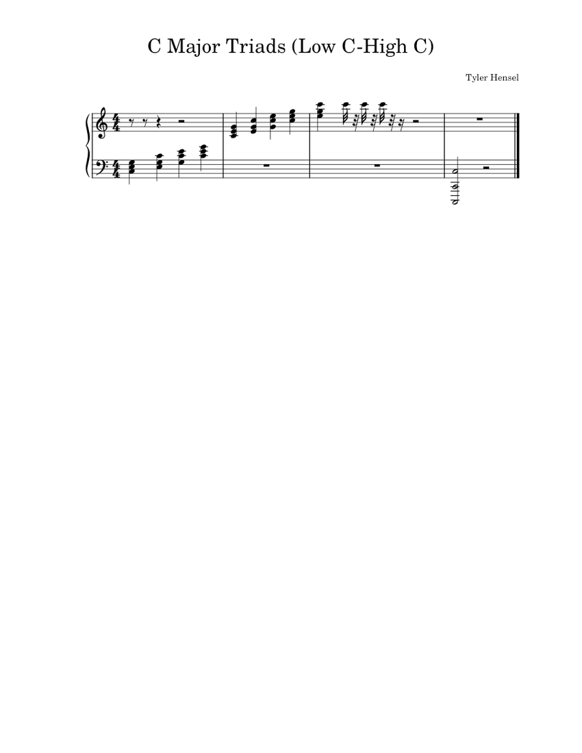 C Major Triads – Tyler Hensel C Major Triads (Low C-High C) Sheet music ...