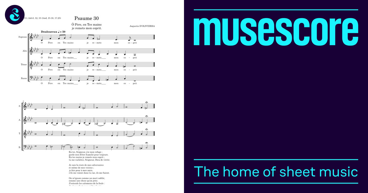 Psaume 30 Sheet Music for Synthesizer (Mixed Quartet) | MuseScore.com