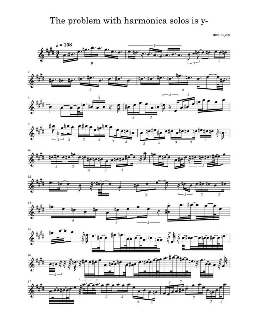 The problem with harmonica solos is you can't transcribe them or... can ...