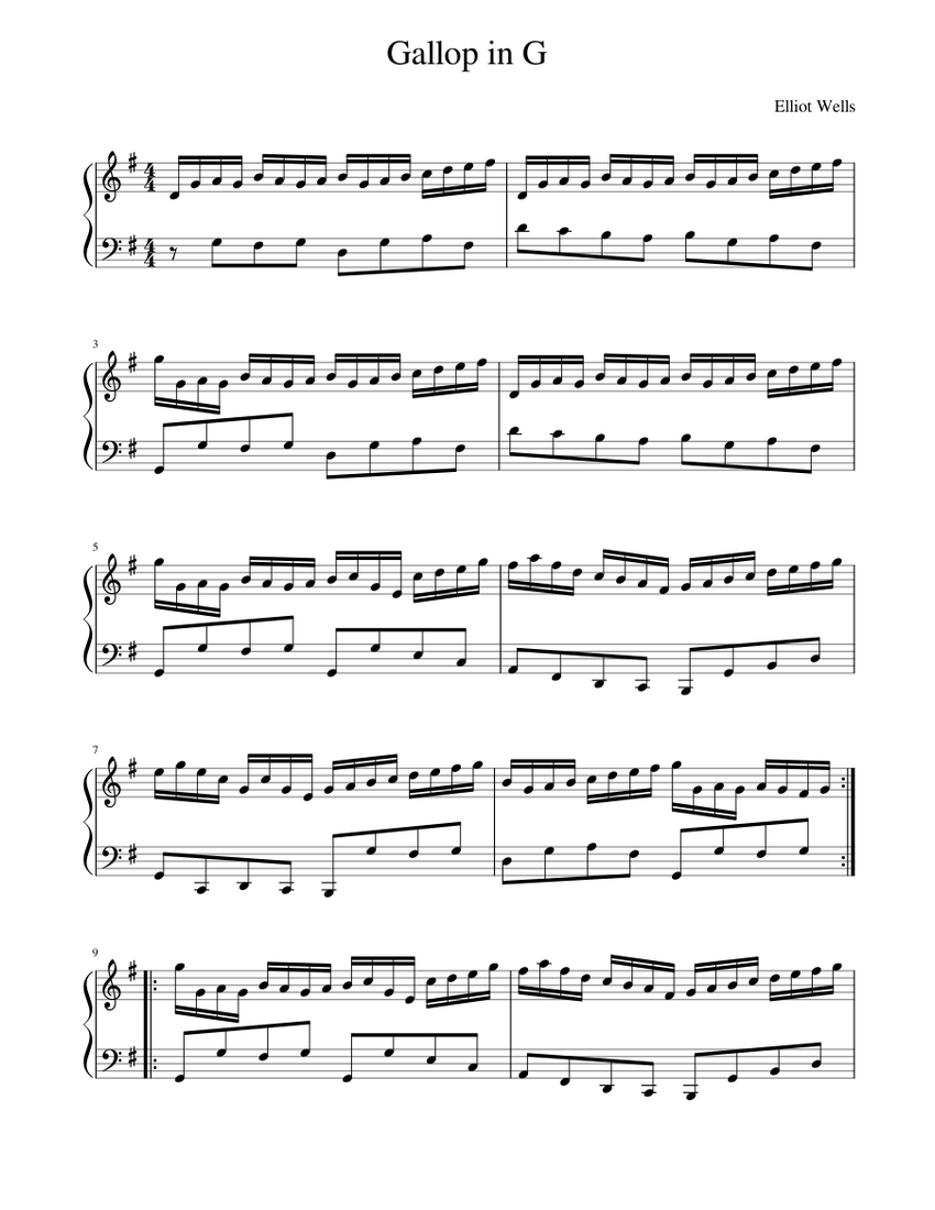 Gallop in G Sheet music for Piano (Solo) | Musescore.com