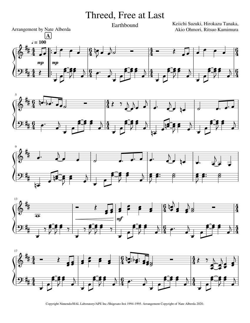 Threed, Free at Last Sheet Music for Piano (Solo) | MuseScore.com