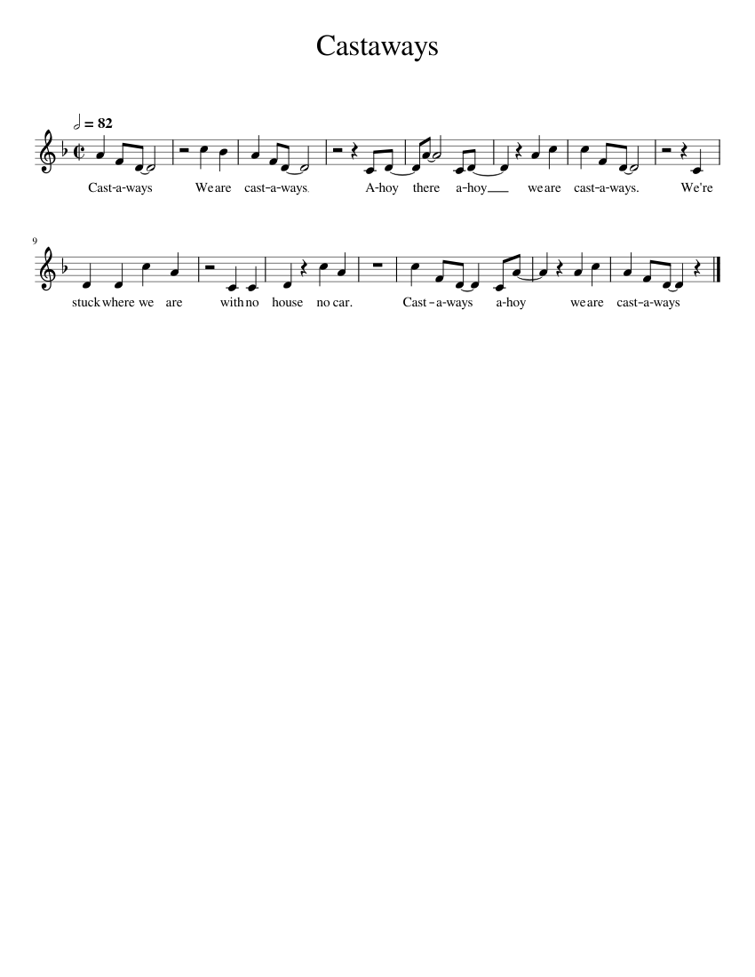 Castaways – Leslie Valdes and McPaul Smith Sheet Music for Piano (Solo ...