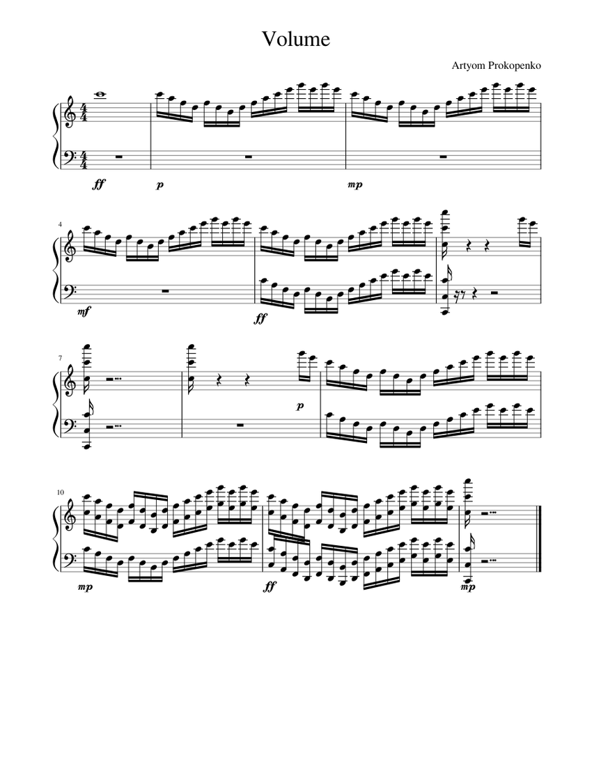 Volume Sheet music for Piano (Solo) | Musescore.com