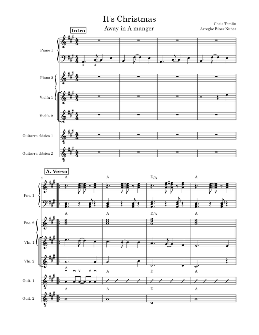 Its Christmas It's Christmas SCORE Sheet music for Piano, Violin ...