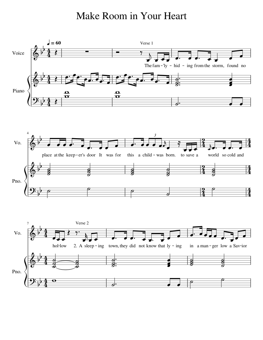 Make room – Community Music Make Room in Your Heart Sheet Music for ...