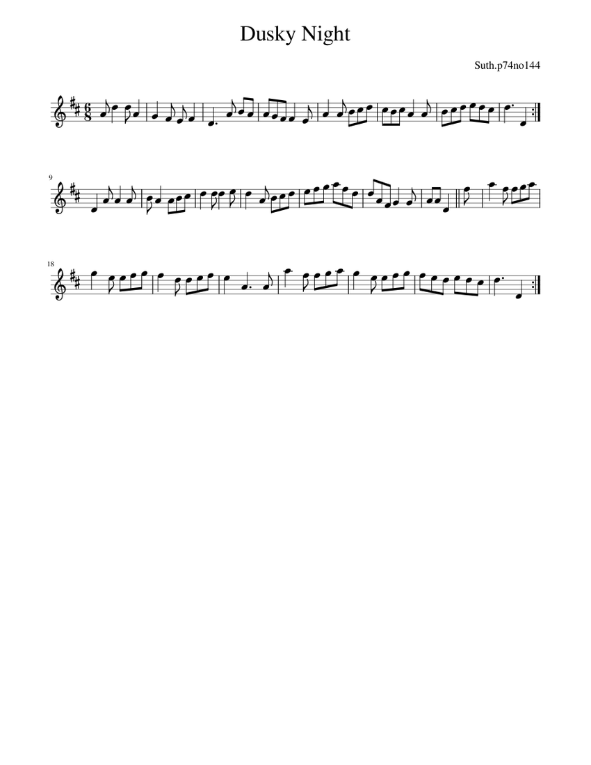 Dusky Night Sheet Music for Piano (Solo) Easy | MuseScore.com