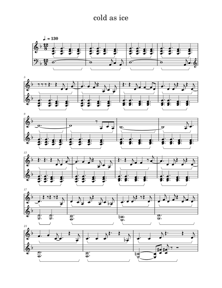 Cold as ice – Foreigner cold as ice Sheet Music for Piano (Solo) easy ...