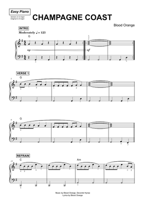 Play Official version of Champagne coast Sheet Music by Blood Orange ...