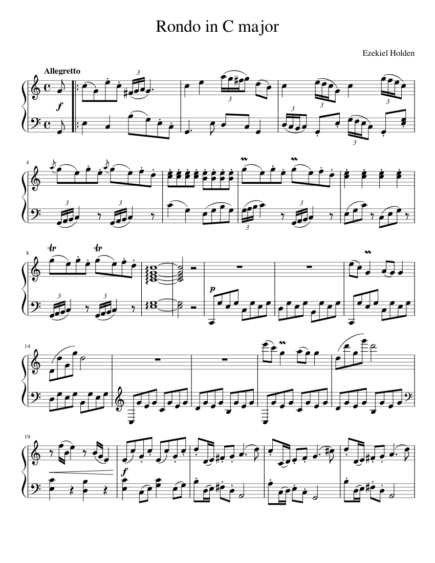 Rondo in C major Sheet music for Piano (Solo) | Musescore.com