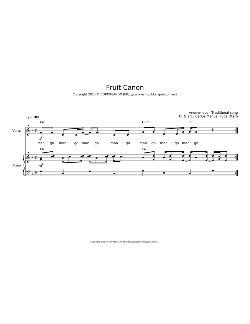 Fruit_Canon - piano tutorial