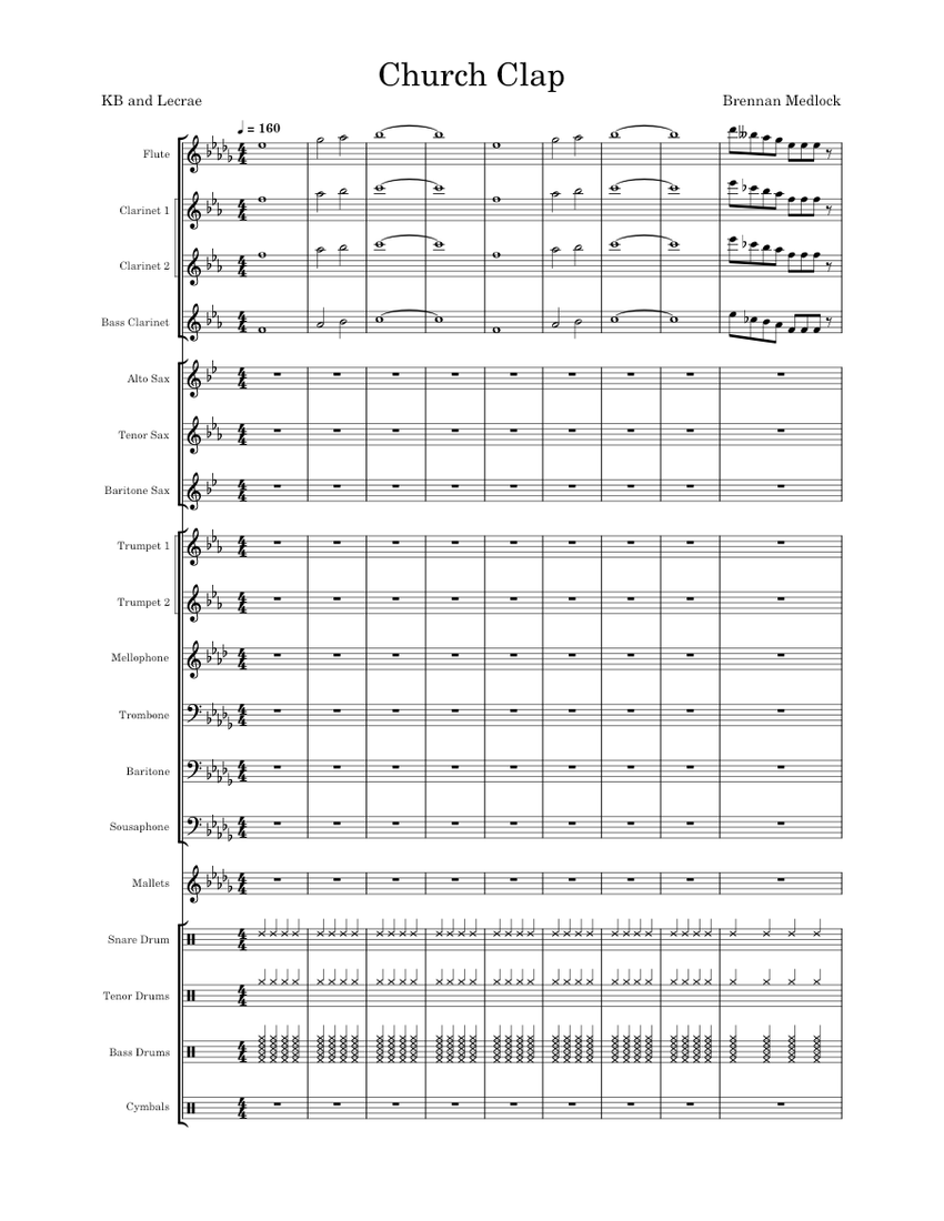 Church Clap – KB (Marching Band) Sheet music for Trombone, Flute ...