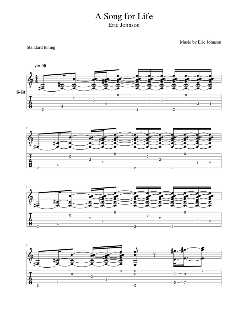 A Song for Life Sheet music for Guitar (Solo) | Musescore.com