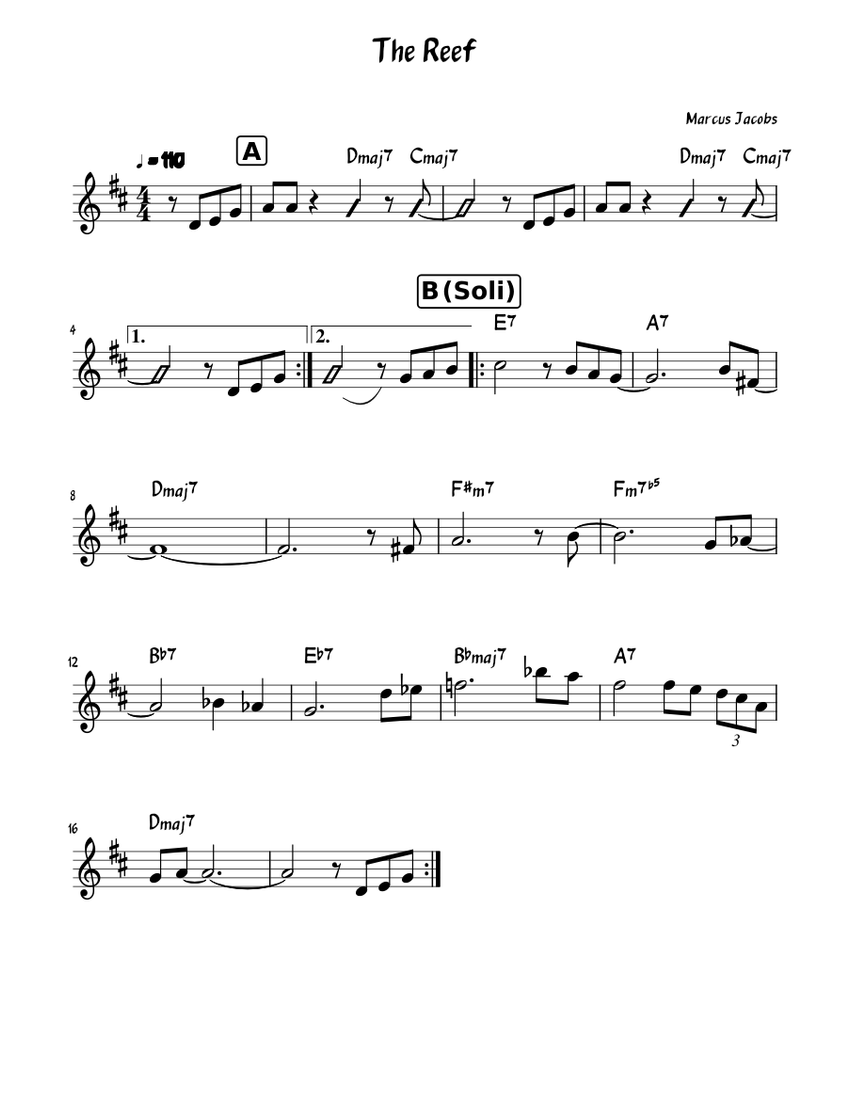 The_Reef Sheet music for Piano (Solo) Easy | Musescore.com