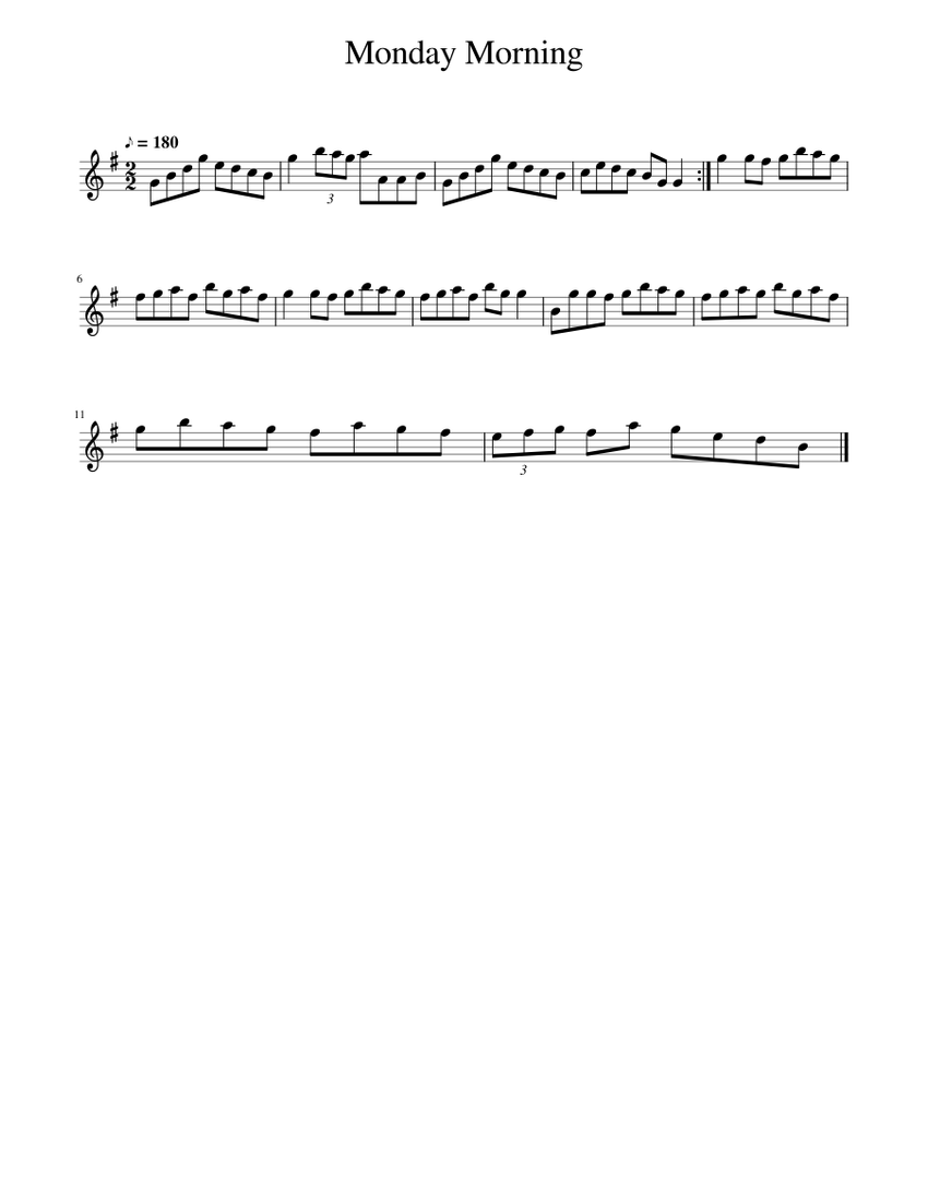 Monday Morning Sheet music for Piano (Solo) Easy | Musescore.com
