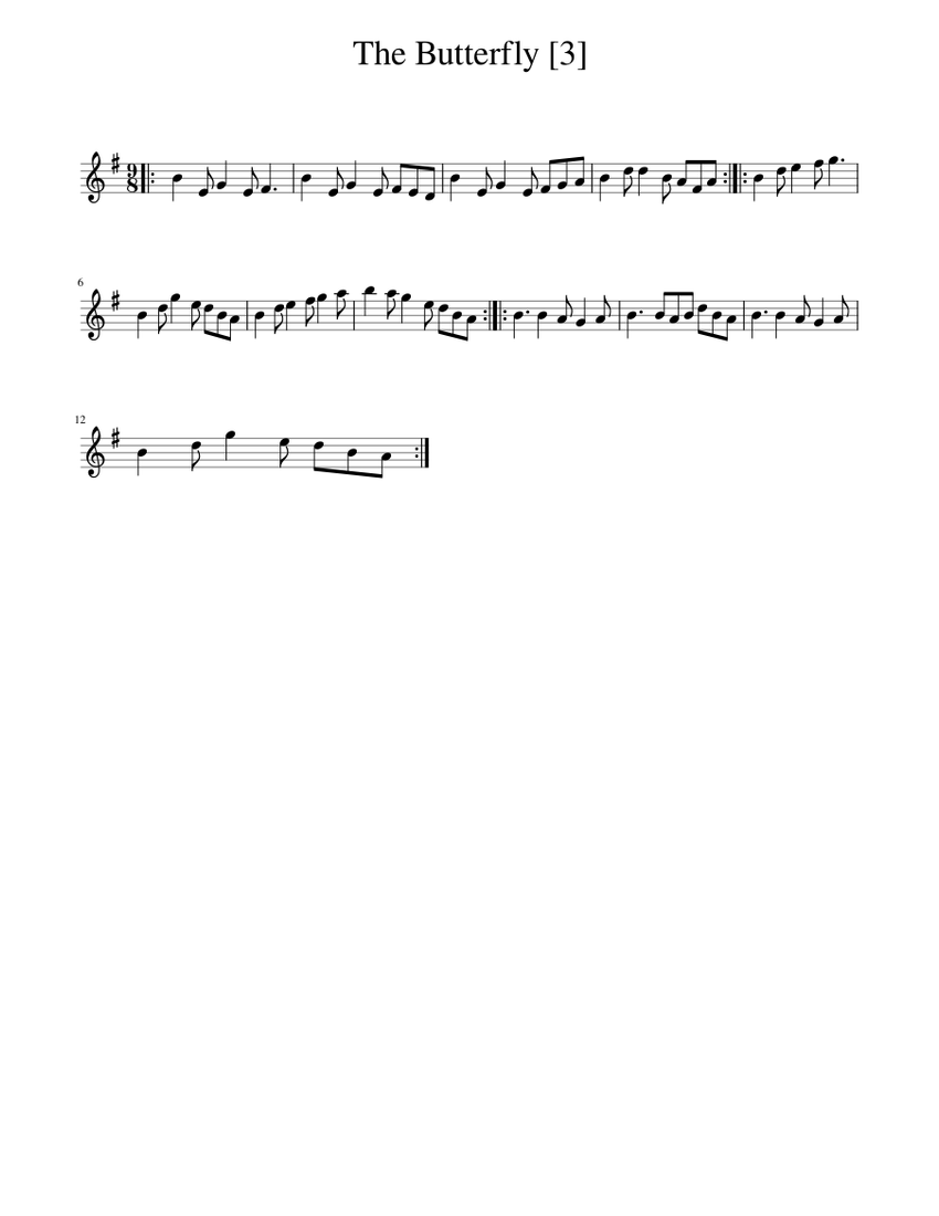 The Butterfly Sheet Music for Piano (Solo) easy | MuseScore.com
