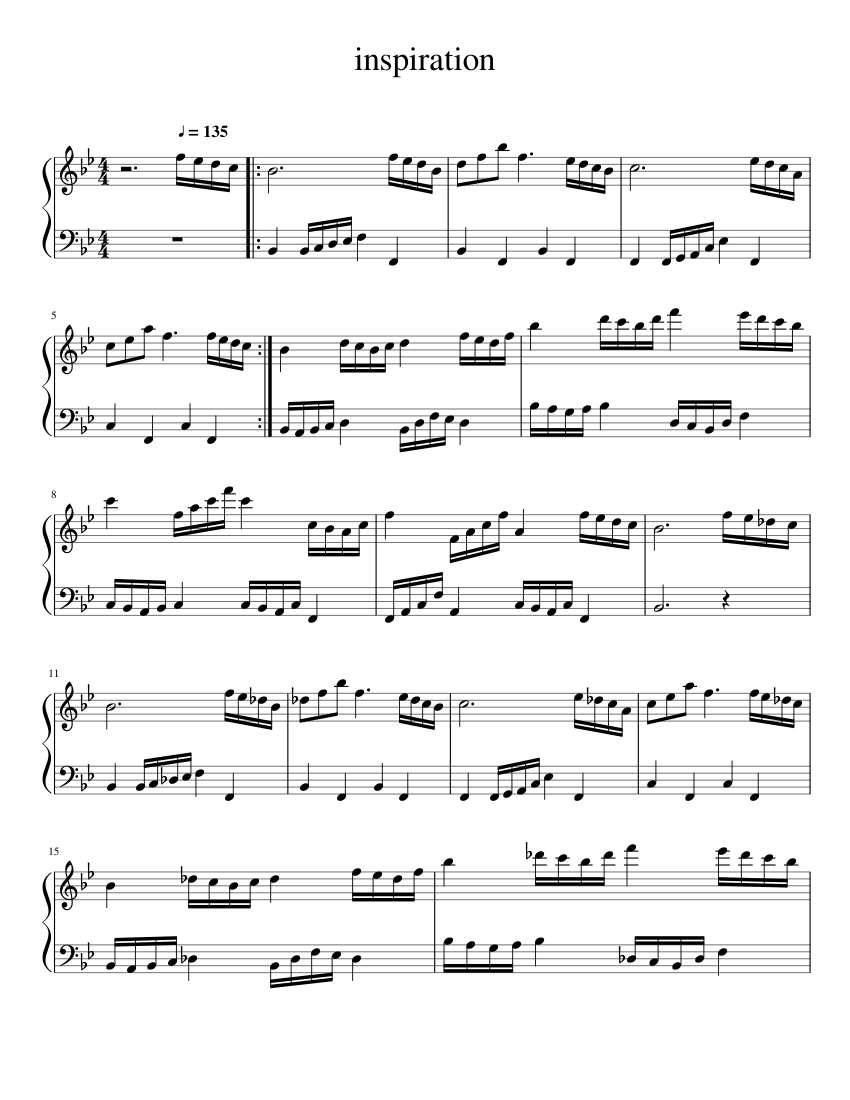 Inspiration Sheet music for Piano (Solo) Easy | Musescore.com