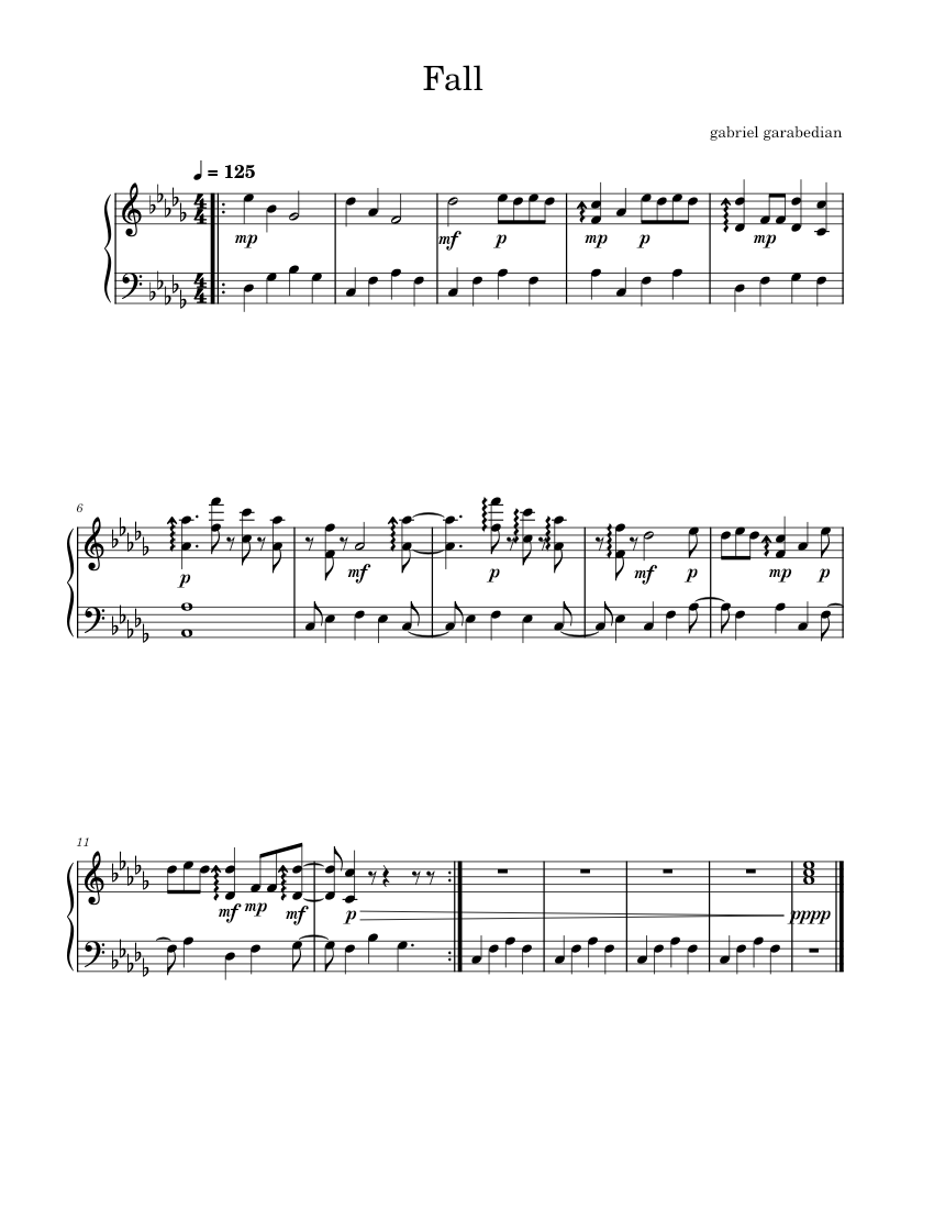 Fall Sheet music for Piano (Solo) Easy | Musescore.com