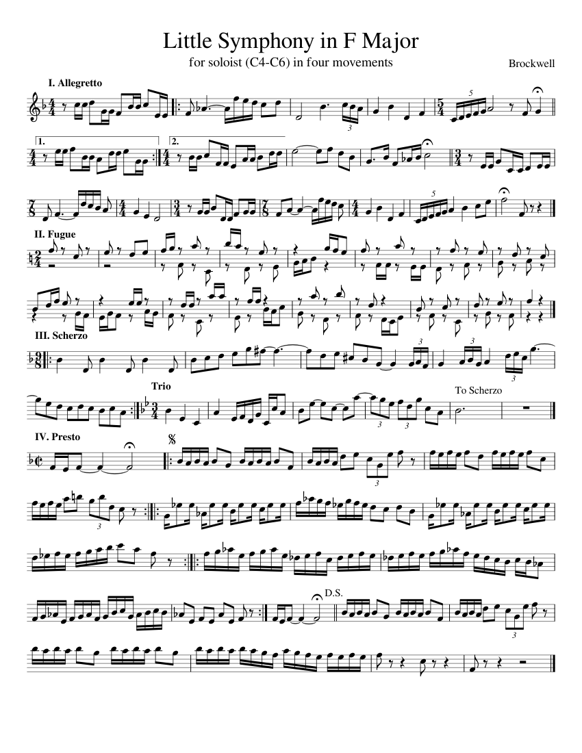 Little Symphony in F Major Sheet music for Piano (Solo) Easy ...