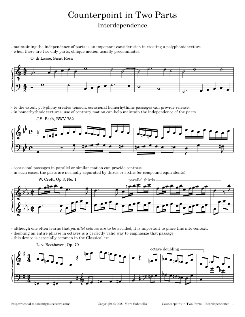 Counterpoint in Two Parts: Interdependence Sheet music for Piano (Solo ...