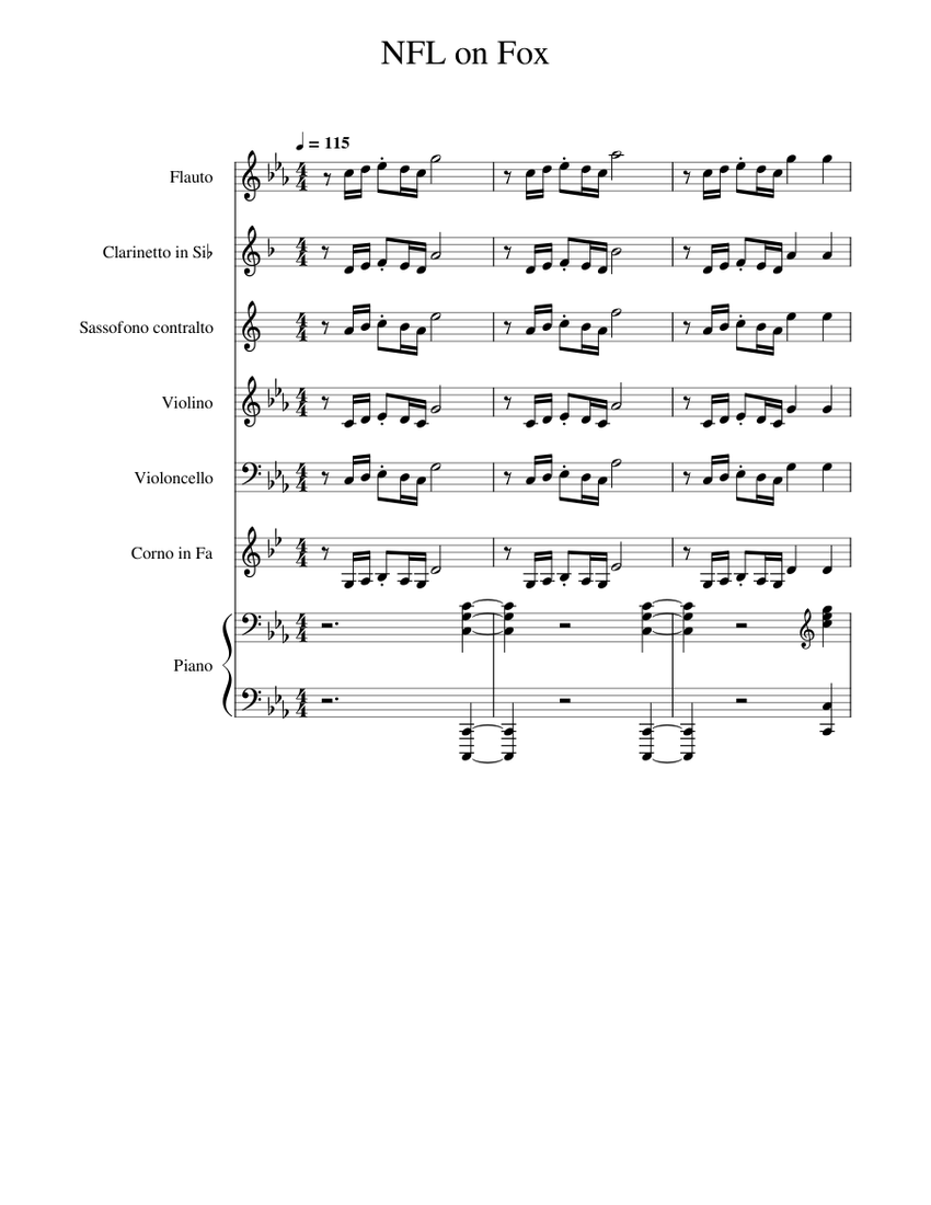 NFL On Fox Theme – Phil Garrod, TV Theme Song Sheet music for Piano ...