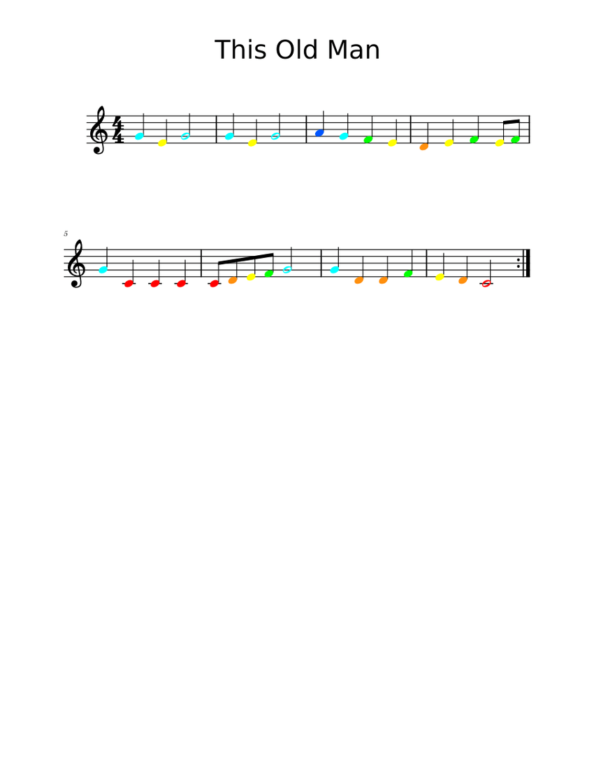 This Old Man Sheet Music for Piano (Solo) Easy | MuseScore.com