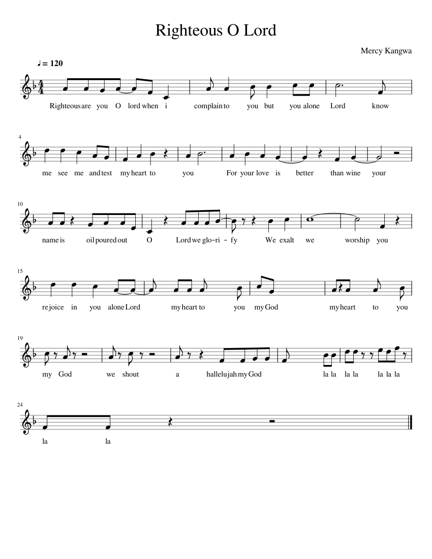 Righteous O Lord Sheet music for Piano (Solo) Easy | Musescore.com
