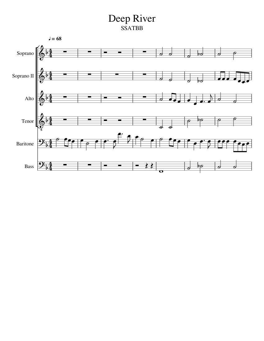 Deep River Sheet music for Violin, Viola, Cello (Mixed Ensemble ...