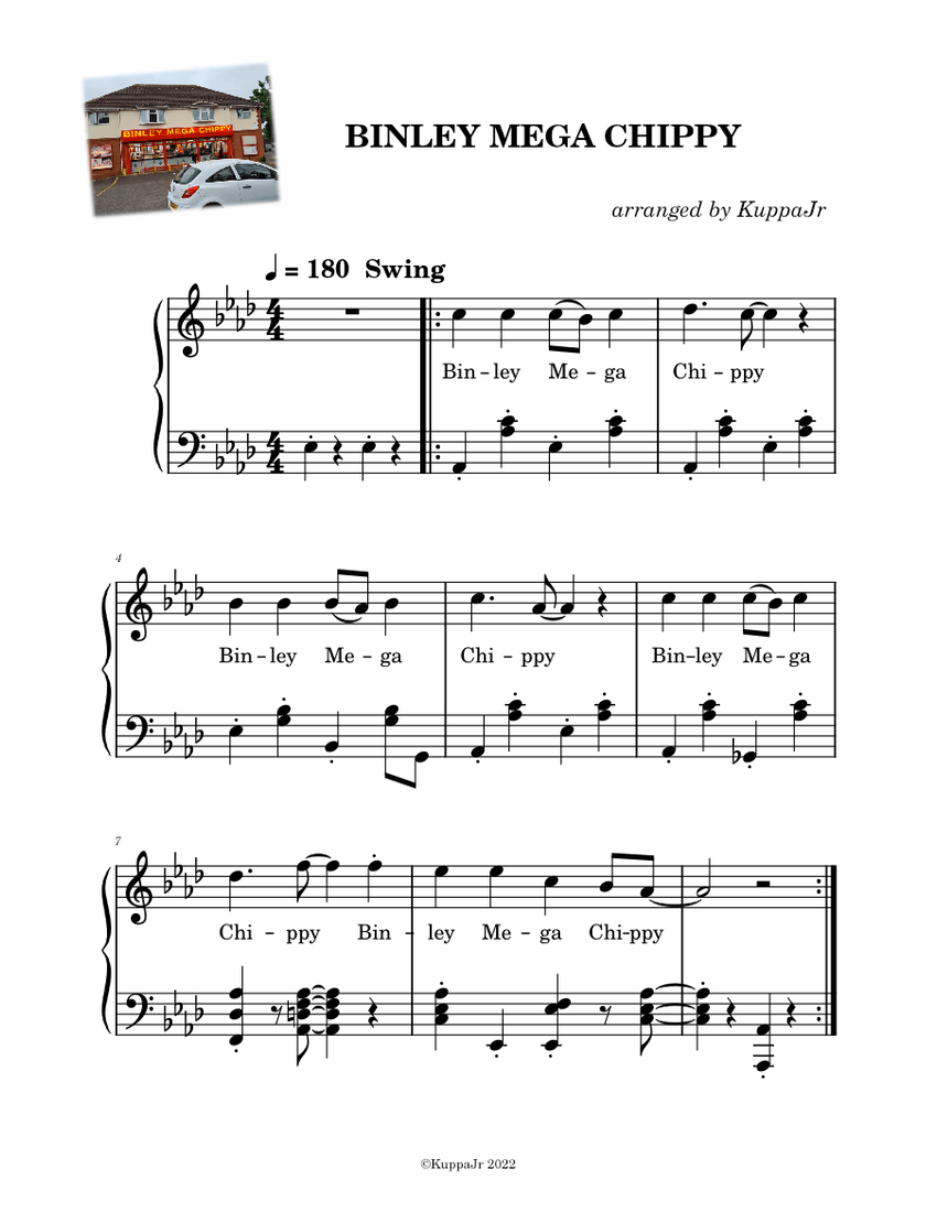 BINLEY MEGA CHIPPY Sheet music for Piano (Solo) Easy | Musescore.com
