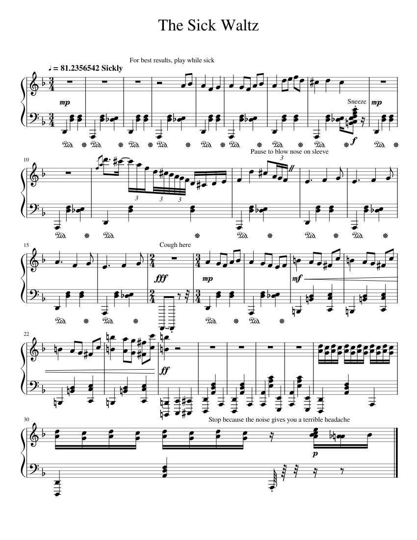 The Sick Waltz Sheet music for Piano (Solo) | Musescore.com