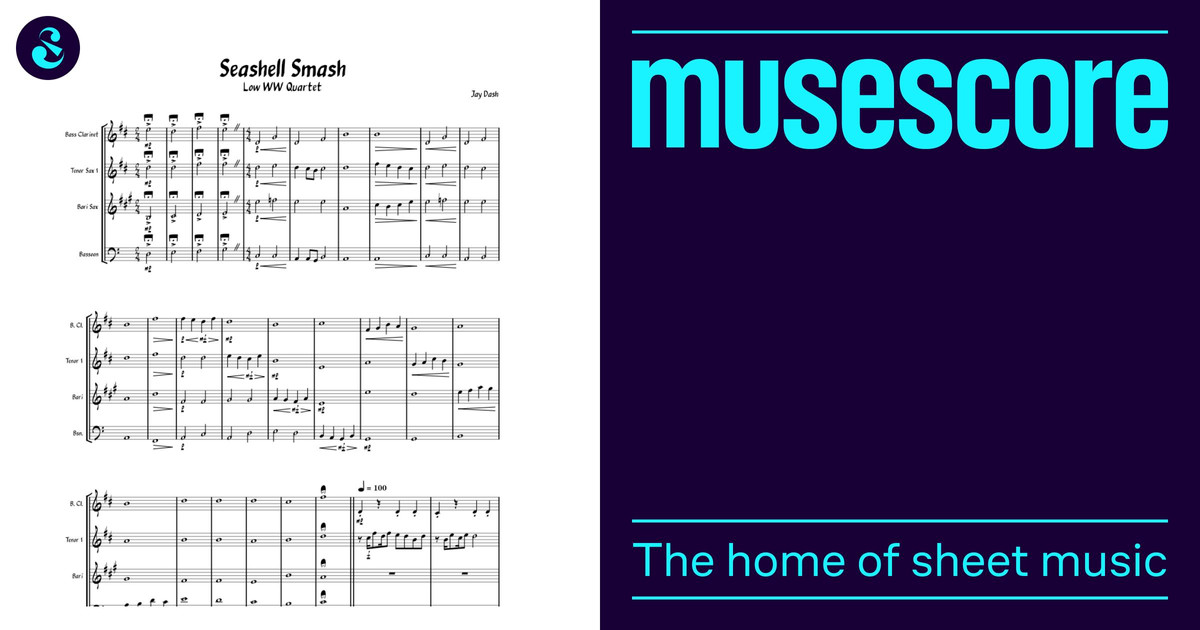 Seashell Smash Sheet music for Bassoon, Saxophone tenor, Saxophone ...