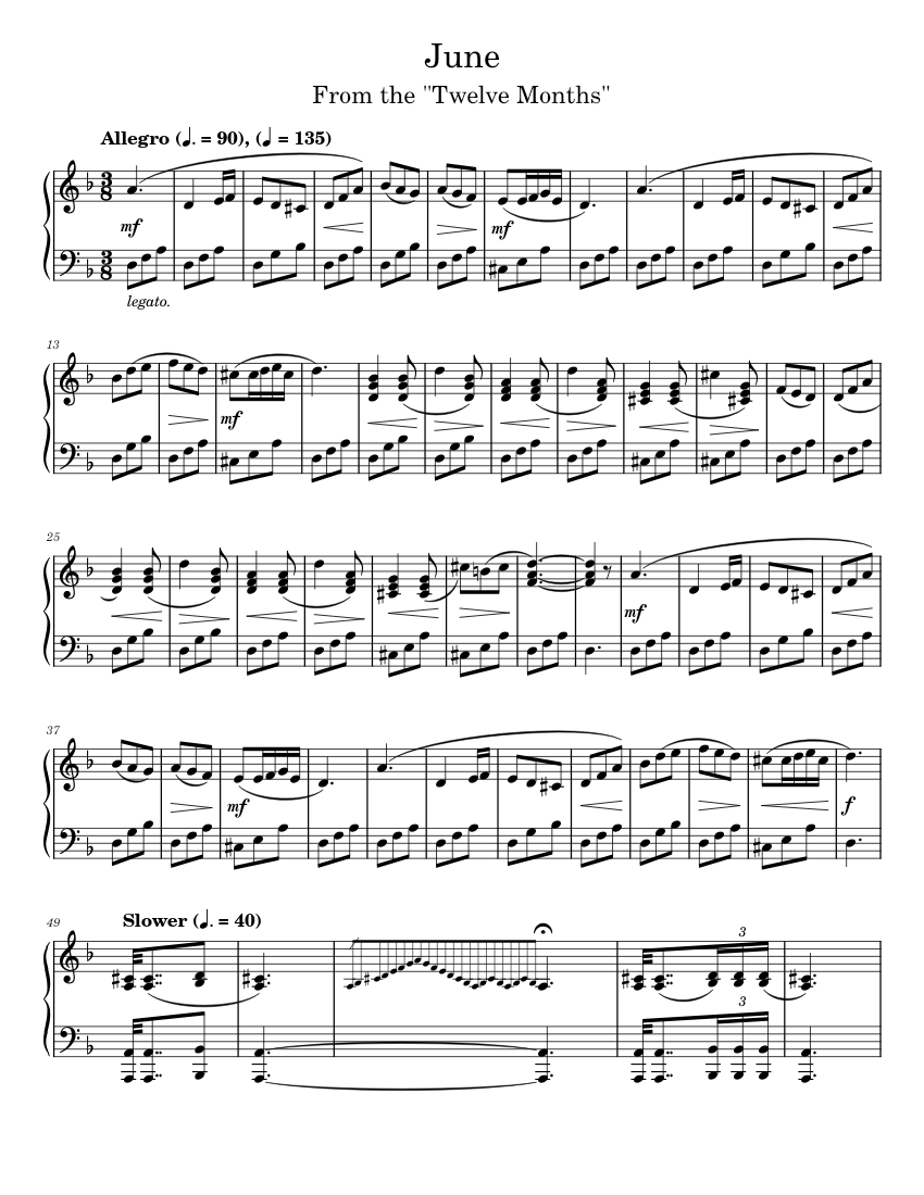 June Sheet music for Piano (Solo) | Musescore.com
