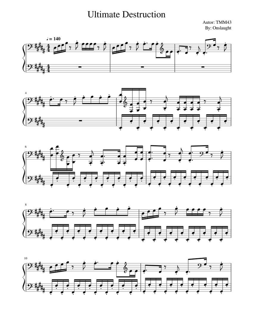 Ultimate Destruction - TMM43 Sheet music for Piano (Solo) | Musescore.com