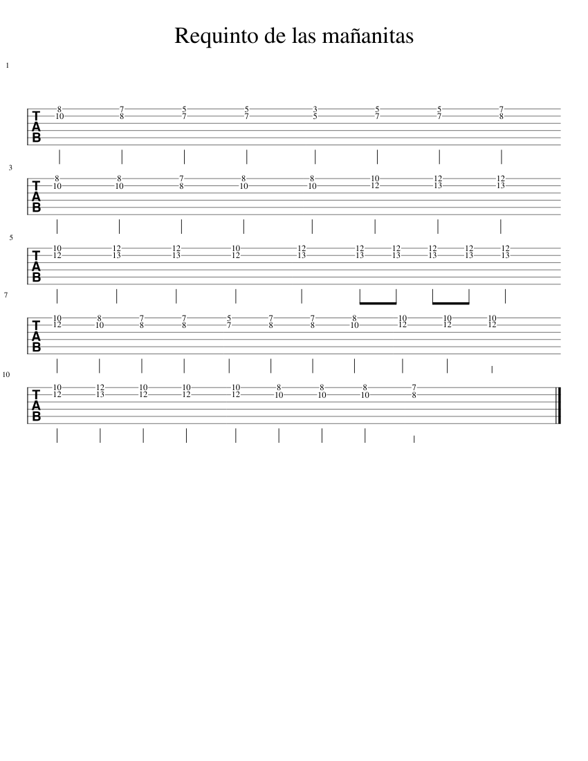 Requinto de las mañanitas Sheet Music and Tab for Guitar (Solo ...
