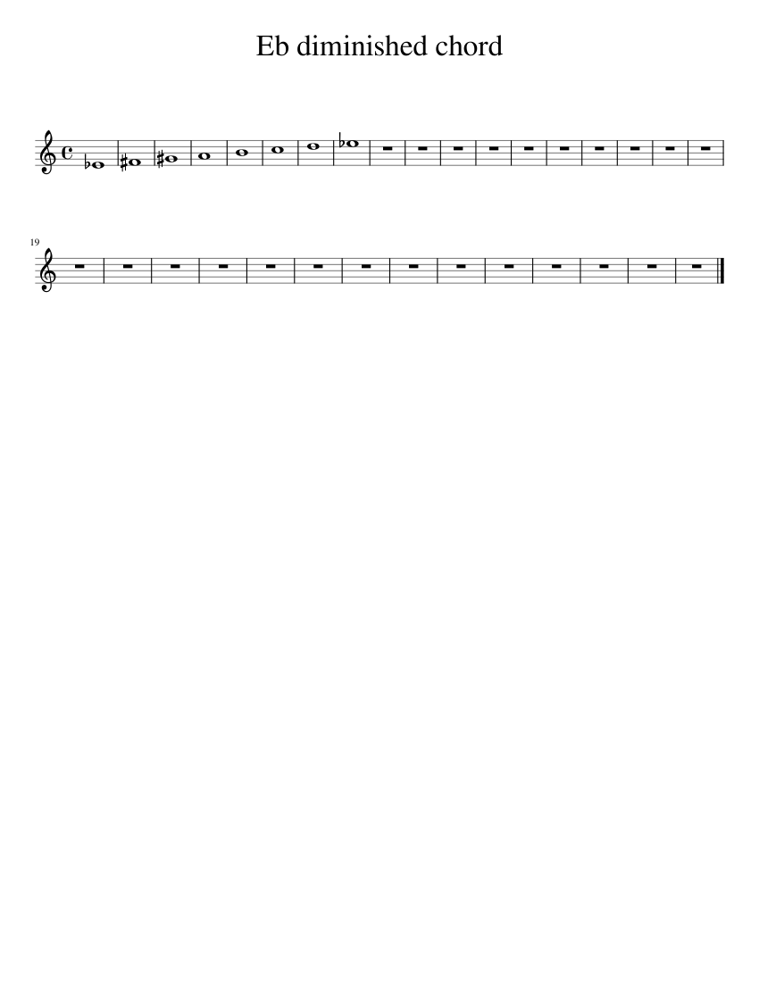Eb diminished chord Sheet music for Piano (Solo) Easy | Musescore.com