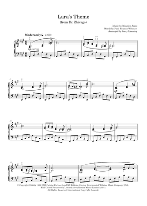 Lara's Theme from Doctor Zhivago – Maurice Jarre Lara's Theme Sheet ...
