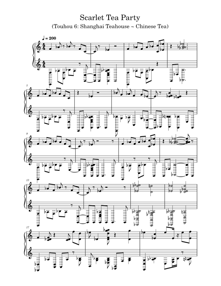 Scarlet Tea Party Sheet music for Piano (Solo) | Musescore.com