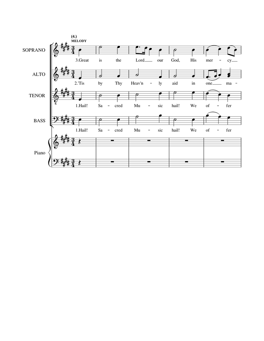 Connection - William Billings Sheet Music for Piano, Bass guitar (Mixed ...