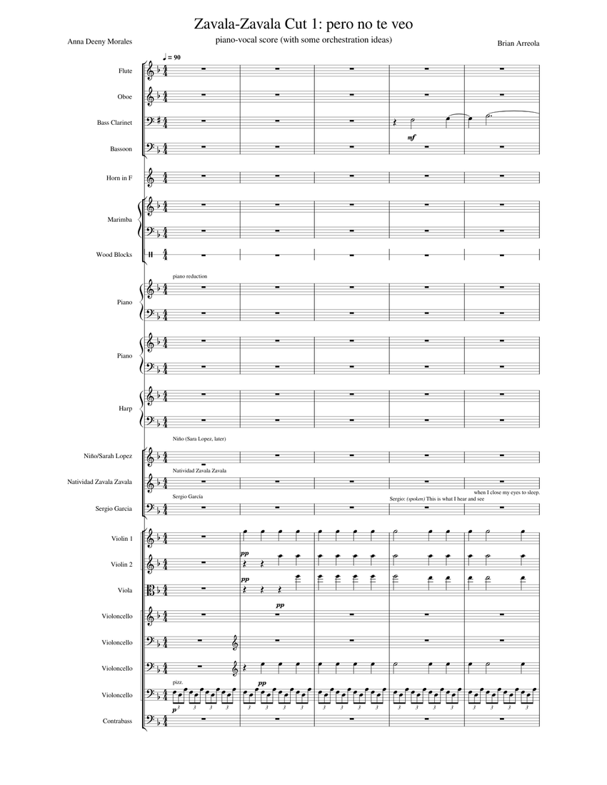 Zavala Zavala Full score working July 2021 Sheet music for Piano ...