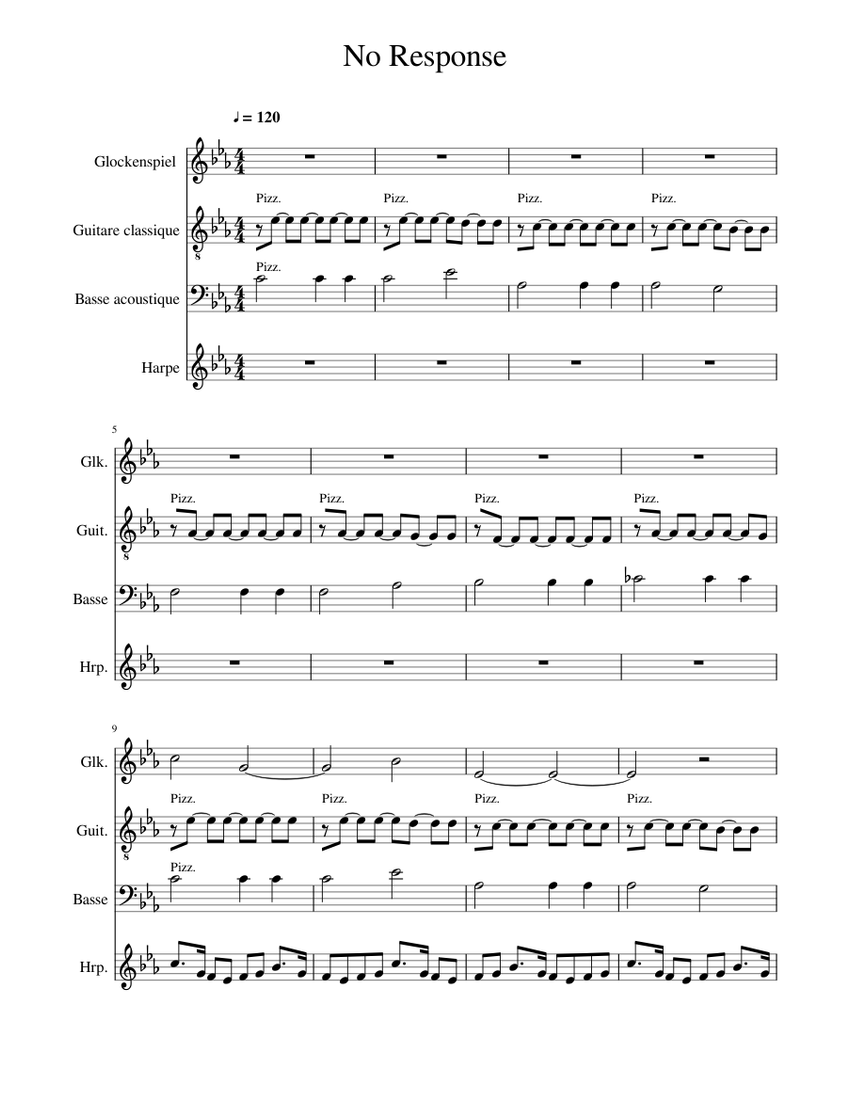No Response Sheet music for Glockenspiel, Guitar, Bass guitar, Harp ...