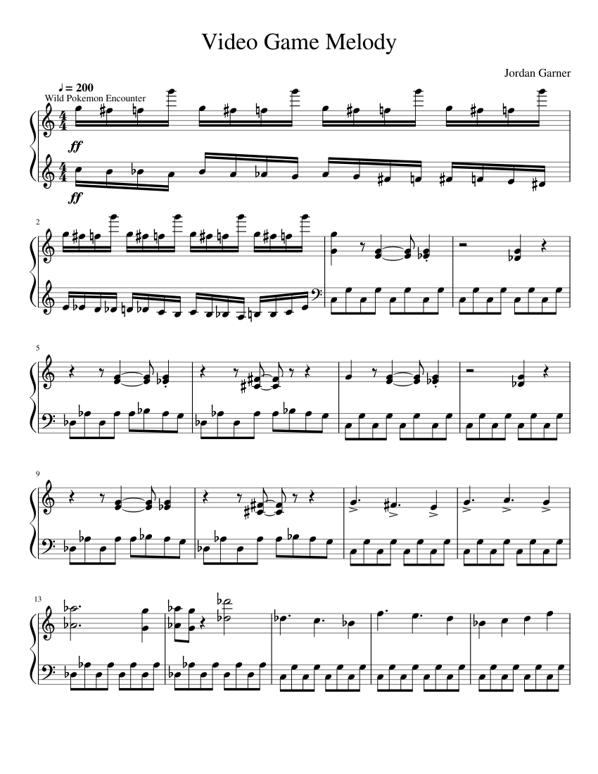 Video Game Melody Sheet music for Piano (Solo) | Musescore.com