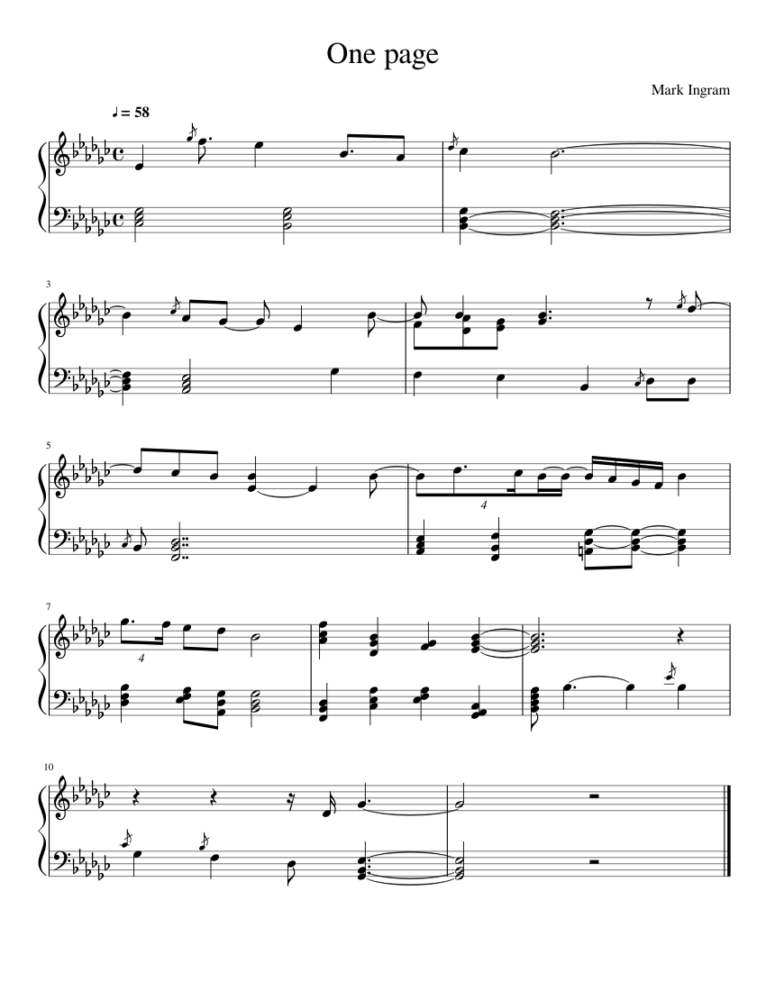 One page Sheet Music for Piano (Solo) easy | MuseScore.com