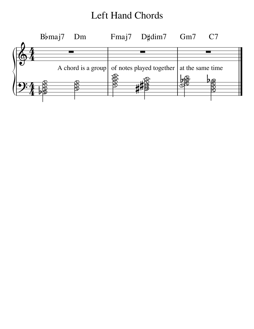 Left_Hand_Chords Sheet Music with Chords for Piano (Solo) Easy ...