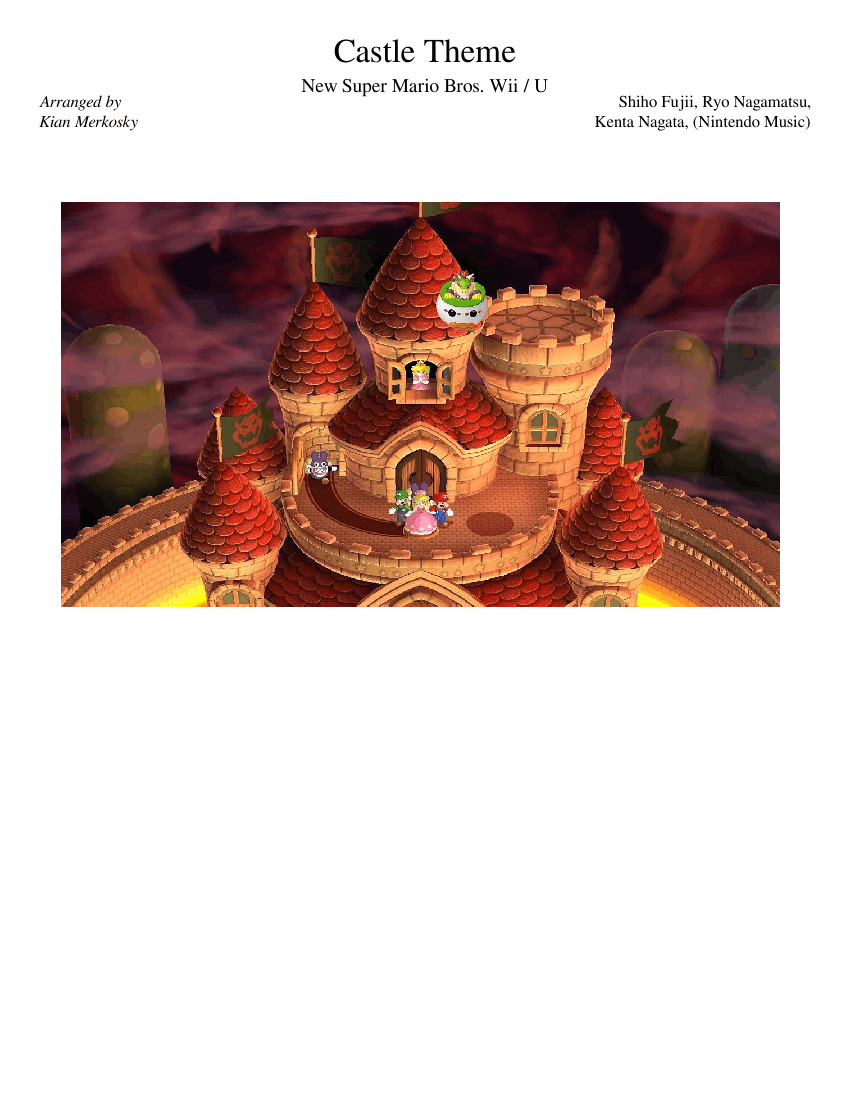 Castle Theme - New Super Mario Bros. Wii / U Sheet Music for Organ ...
