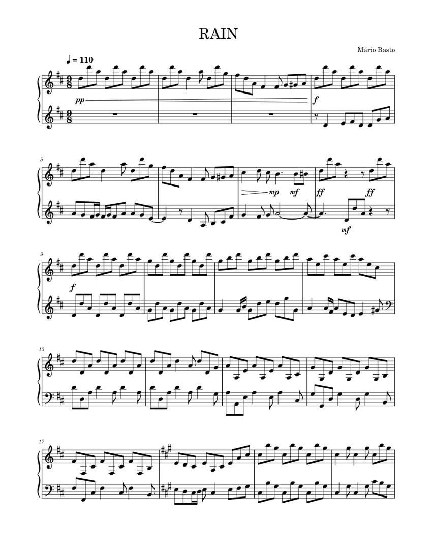 Rain Sheet music for Piano (Solo) | Musescore.com